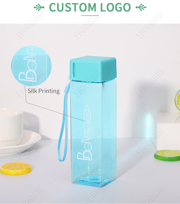 Wholesale Clear Drinking Water Bottle Frosted Plastic Square Water ...